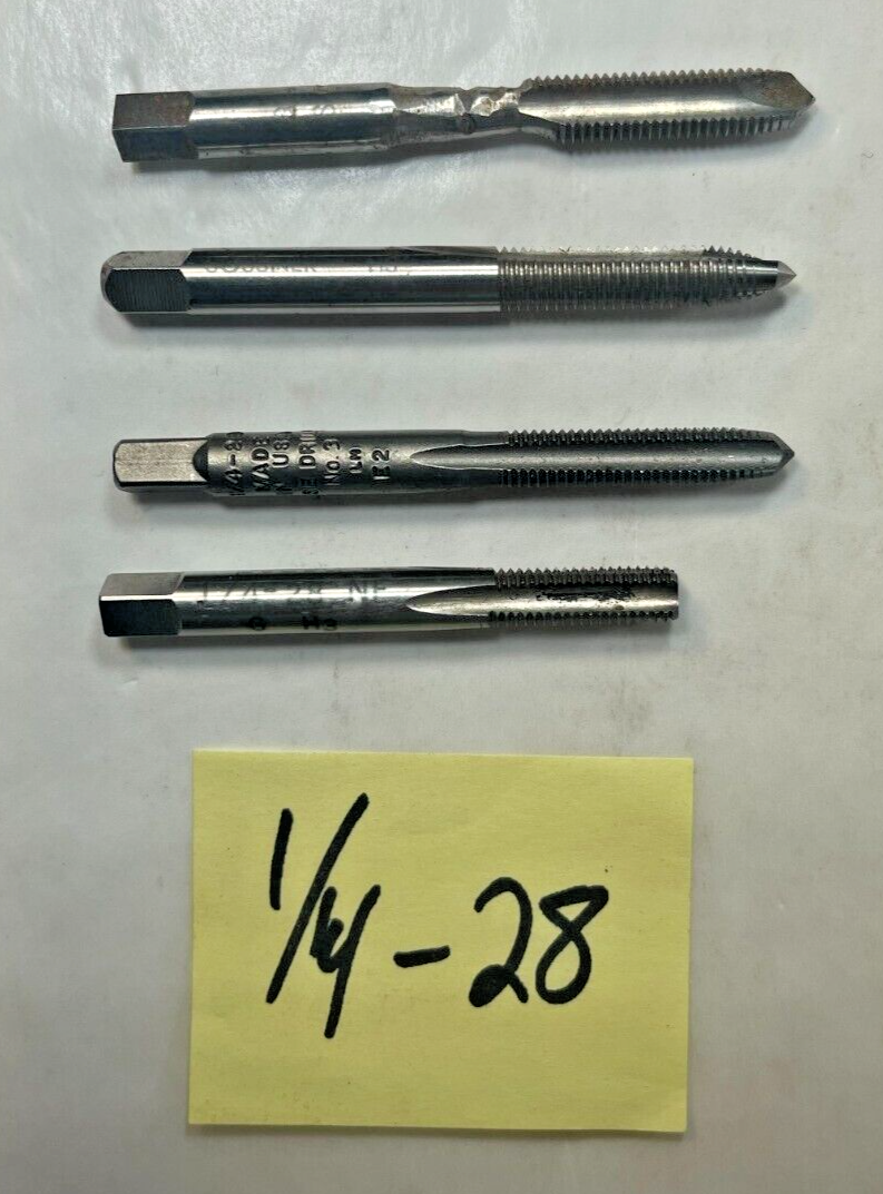 Lot of 4 Tap Bits 1/4-28 NF G H3 HS Greenfield GTD Vermont Sossner Bit ...