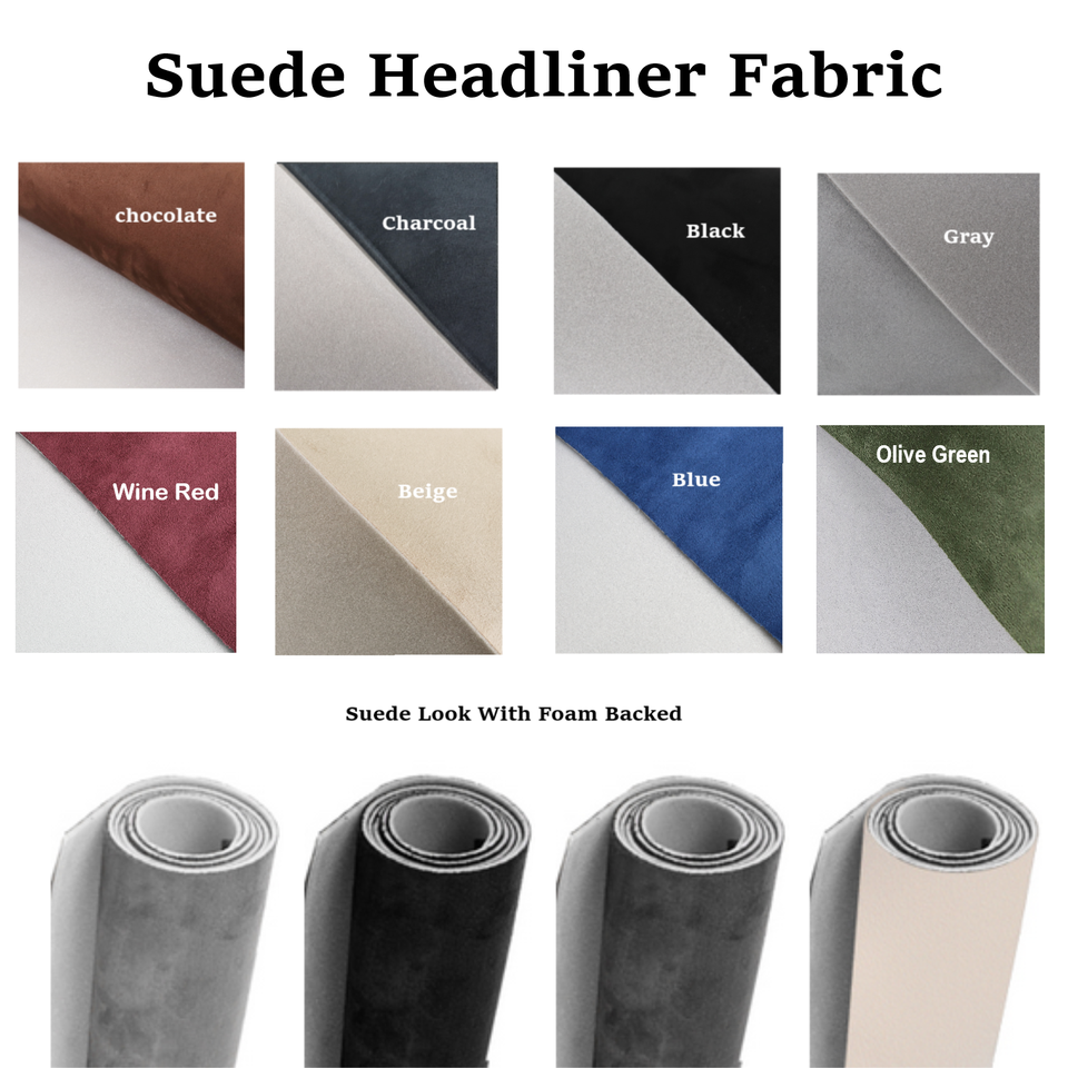 Headliner Fabric Suede with Foam-Backed Roof & Panel Lining Upholstery ...