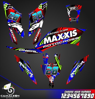 Yamaha Raptor 125 250 250R graphics kit decals stickers atv Allá Years ...
