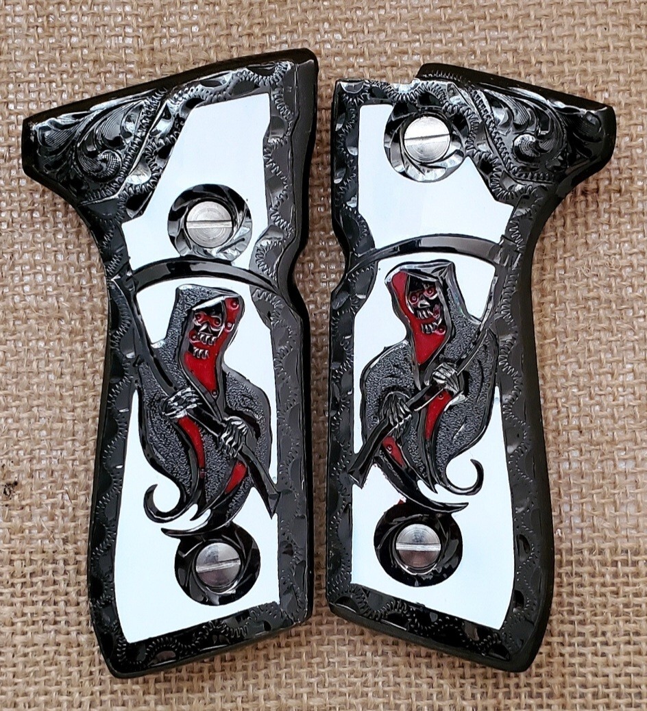 The Reaper santa muerte mexican Cachas premium custom premium grips ...