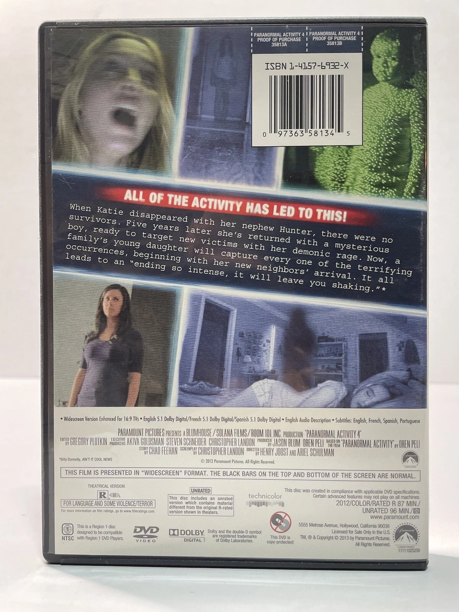 Paranormal Activity 4 Dvd Cover