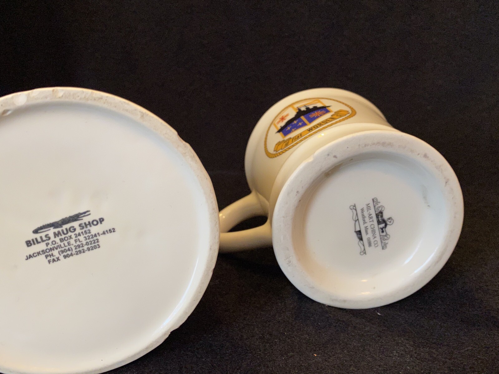 Vintage Lot Naval Mugs Plaques Commander Cruiser Destroyer Group Navy ...