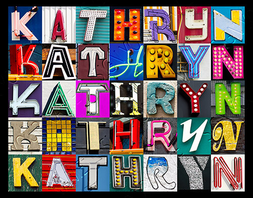 KATHRYN Name Poster featuring photos of actual sign letters | eBay