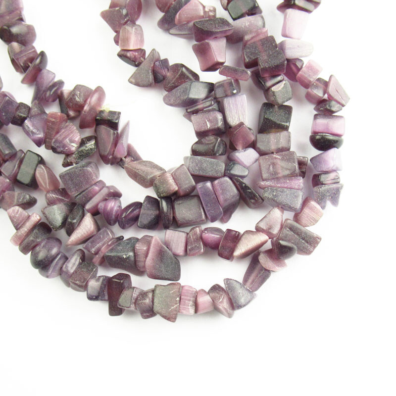 Purple Cat Eye Gem Freeform Loose Beads 30 inch TJ91946 | eBay