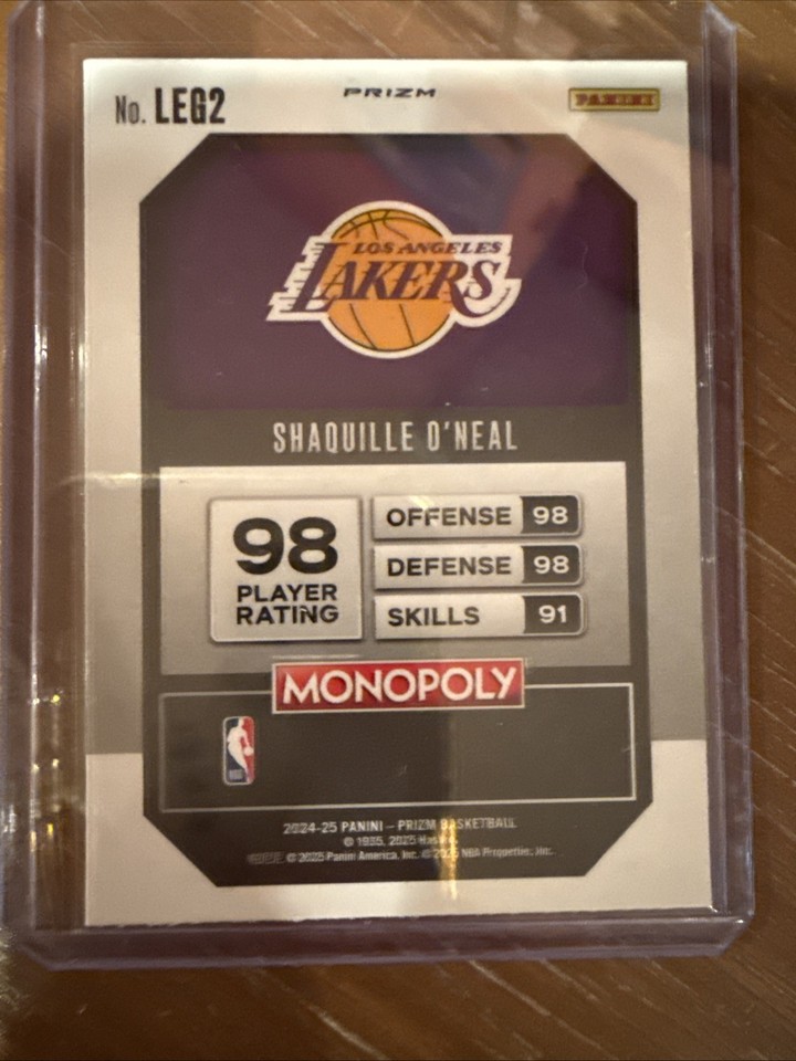 2024-25 Panini Prizm Monopoly - Legends Shaquille O'Neal #LEG2 Ice ...