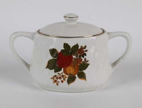 Vintage ENOCH WEDGWOOD Bone China SUGAR BOWL - English Harvest Pattern ...