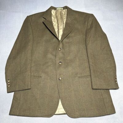 Orvis Brown Tweed Wool Three Button Blazer Sport Coat Jacket Men's Size ...