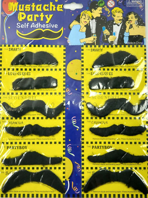 3 Dozen - Mustache Party Self Adhesive Mustache Disguise Variety 12 ...