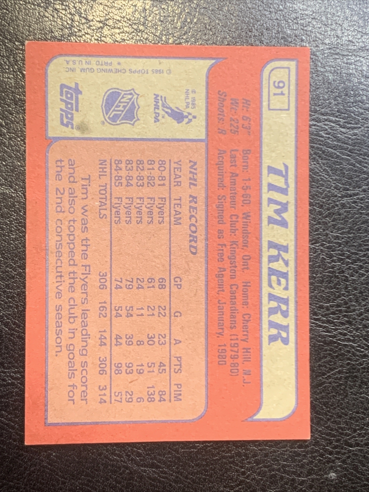 1985-86 O-Pee-Chee #91 Tim Kerr Flyers autograph card | eBay