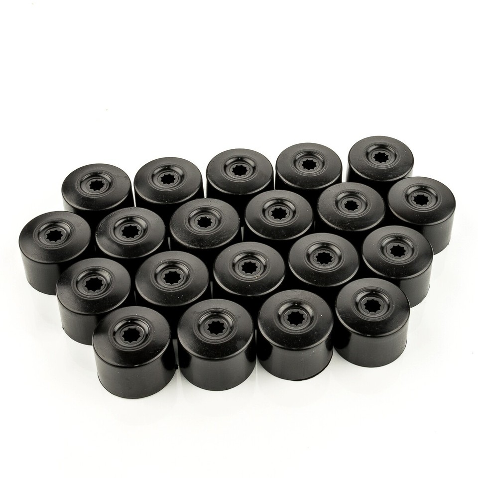 20x Radschraubenkappen Abdeckkappen Radmuttern Set 17 mm schwarz matt ...