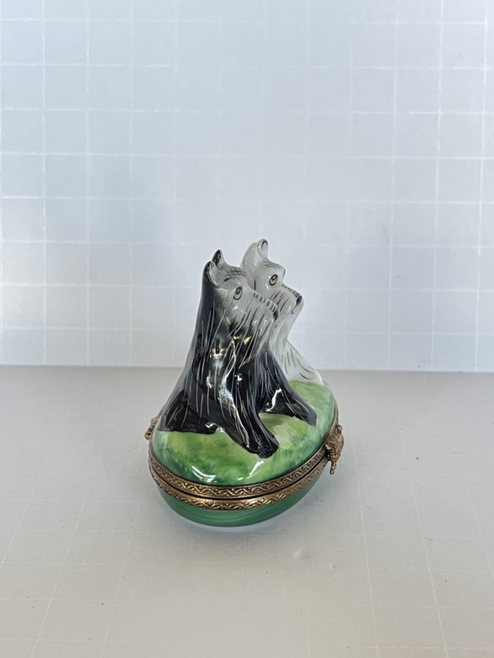 Limoges France Hand Painted Two Scottish Terriers Scotty Scottie Dogs ...