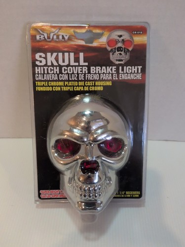 Bully Skull Hitch Cover Brake Light Chrome Plated CR-018Z - 2" & 1 1/4 ...