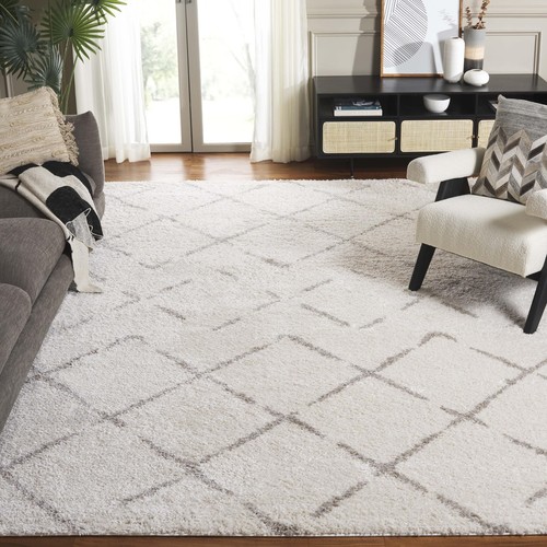 Area Rug 8x10 - Arizona Shag Collection - Large - Ivory & Beige ...