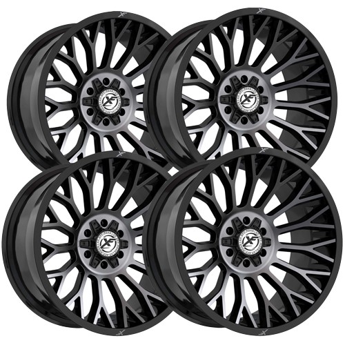 (Set of 4) XF Off-Road XF-237 20x10 5x5"/5x5.5" -24mm Black/Titanium ...