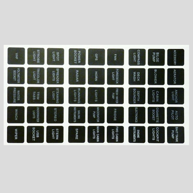 45x Rocker Switch Label Sticker Circuit Fuse Panel Decal Marine Boat ...