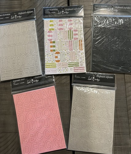 5 Pkgs Heidi Swapp Chipboard Alphabet Stickers 4 Sheets Per Pkg NIP | eBay