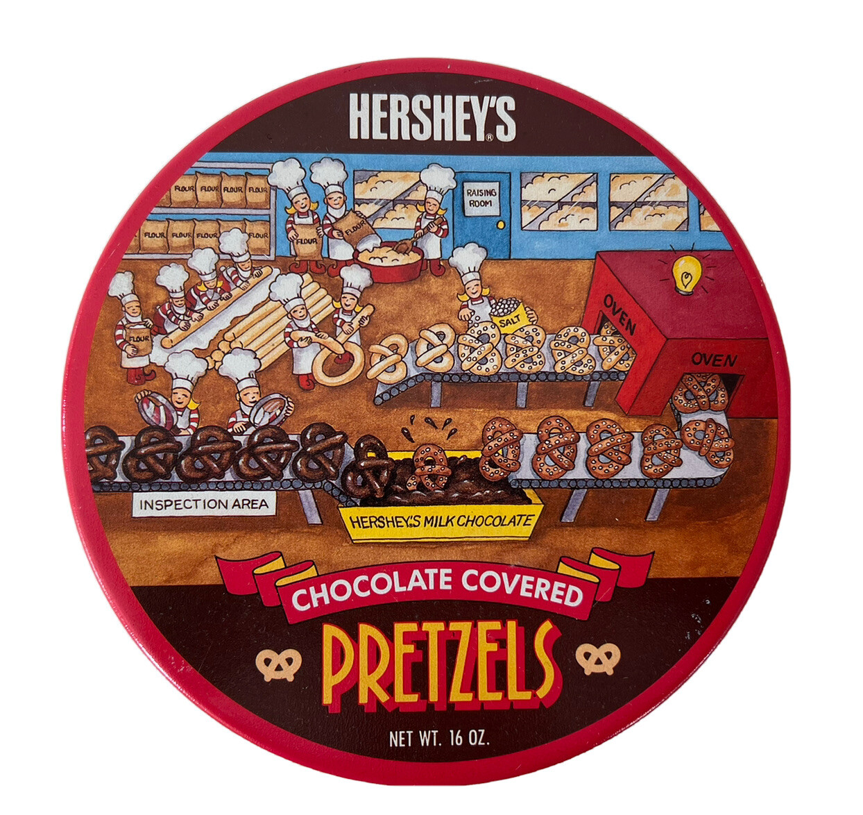 Vintage Hershey's 1992 Great American Chocolate Covered Pretzels Round ...