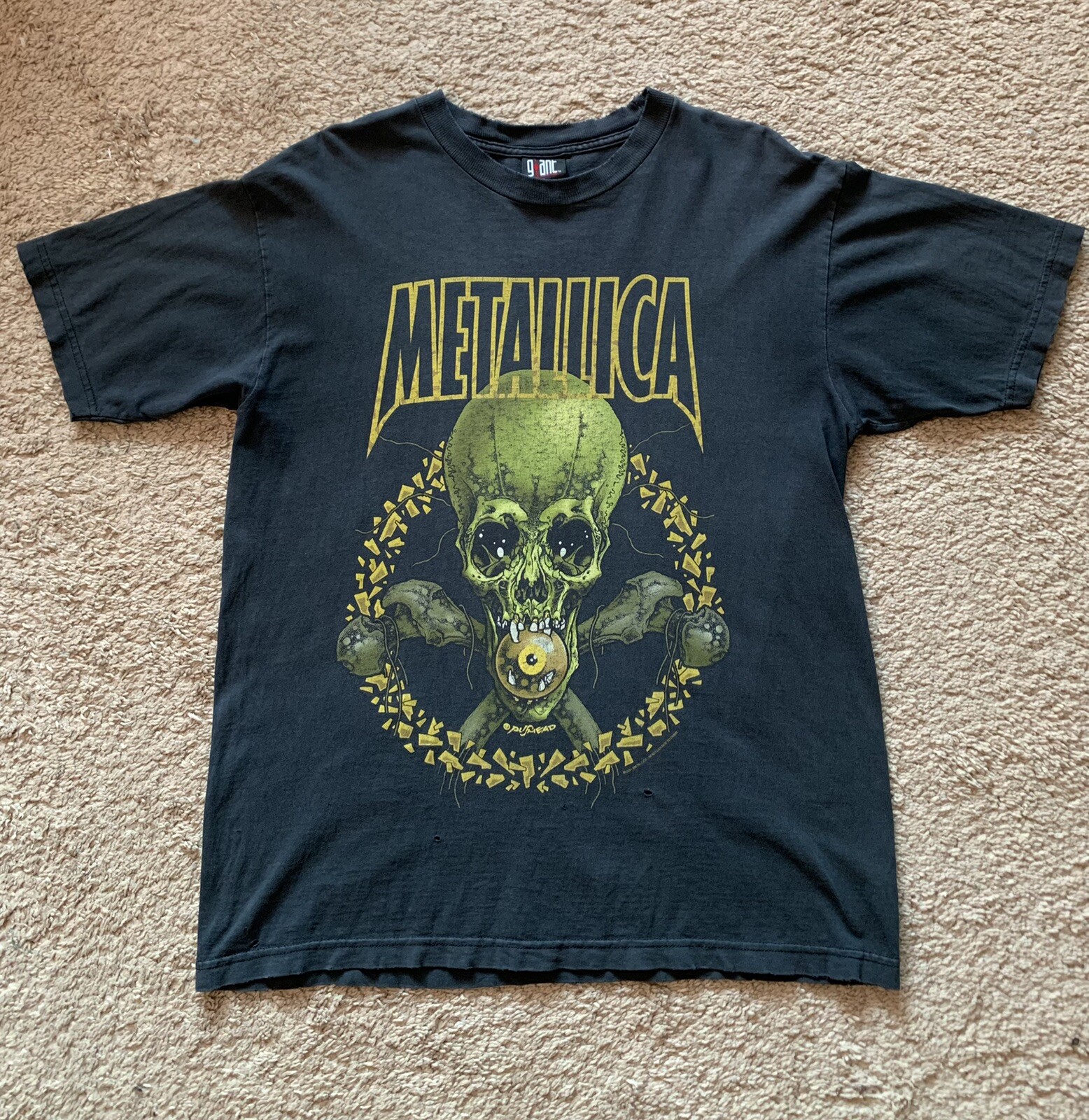 Metallica Vintage No leaf clover L pushead skull gian… - Gem