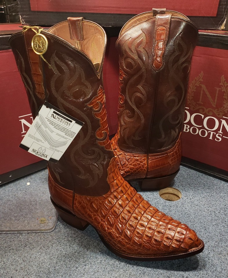 Nocona Men's Vtg Exotic Boots in Cognac Hornback Crocodile (1032144303 ...