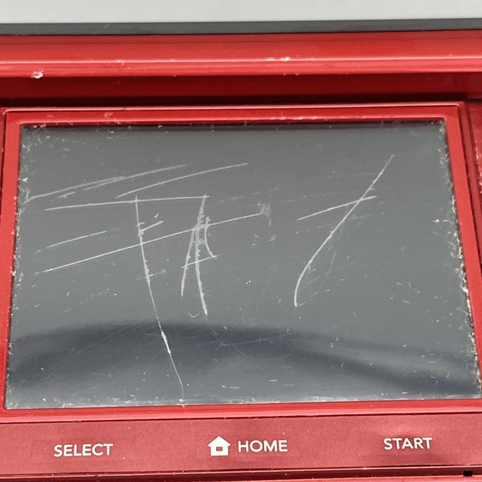 Nintendo 3DS Red Handheld Console Flame Red CTR-001 W/ Charger & SD ...