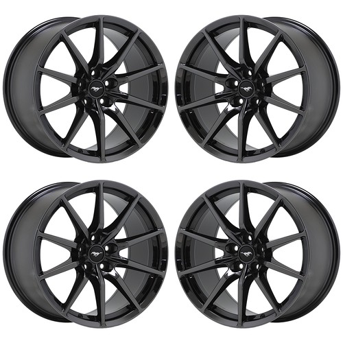 19x10.5 19x11 Mustang GT350 Black Chrome wheels Factory OEM 10053 10054 ...