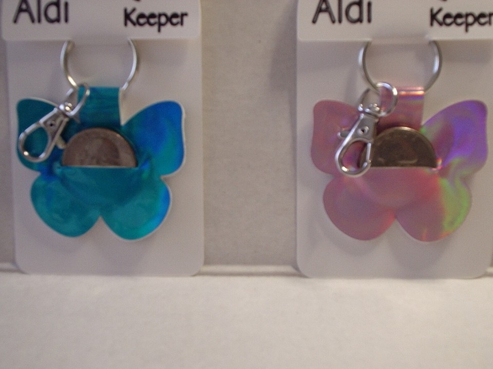 ALDI Theme 2 Quarter Keepers / HoldersButterflie SHAPE Keychain | eBay