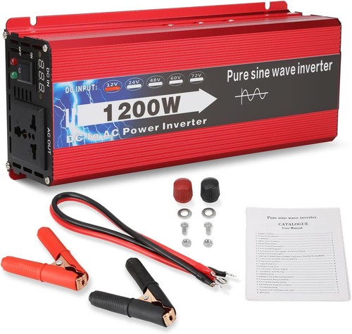 1200W Power Inverters DC 12V to 110V AC Converter International 1200W ...