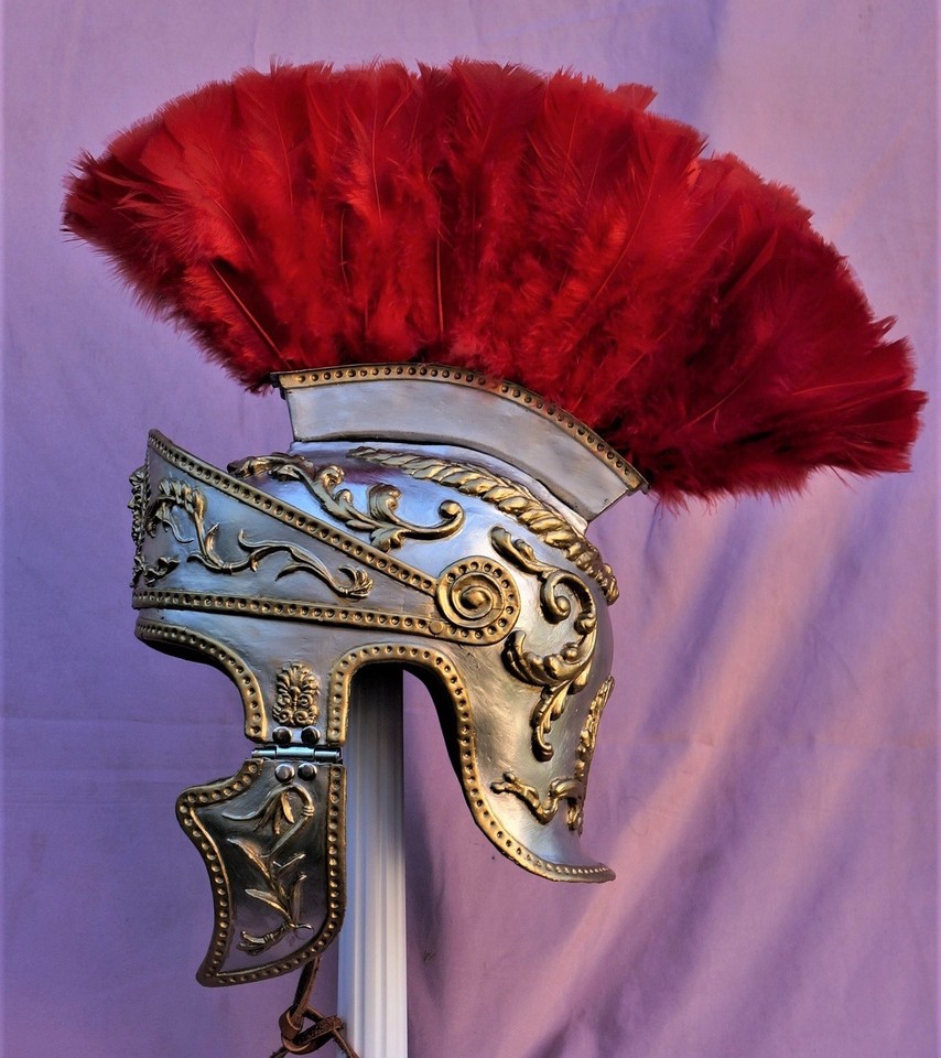 Gold & silver Emperor Augustus Roman Officer helmet Legate Tribune ...