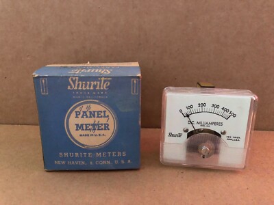 #3 Vintage SHURITE Panel Meter 0-500 DC MILLIAMPERES Model 850 w/ Box ...
