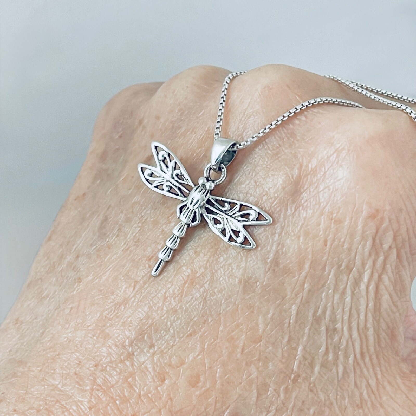 Sterling Silver Dragonfly Necklace, Silver Necklaces, Spirit Bug Chains ...