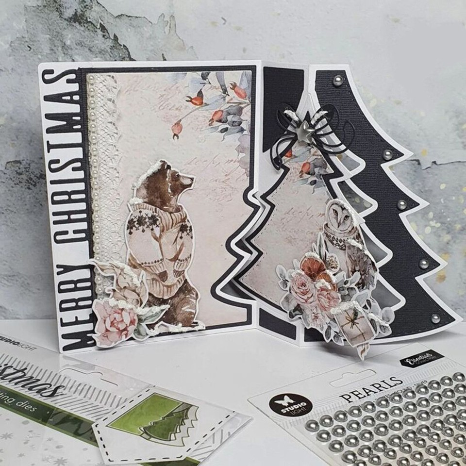 Tree Card Frame Metal Cutting Dies Scrapbooking Embossing Crafts ...