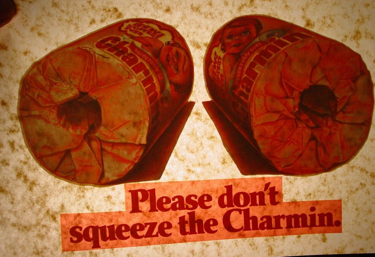PLEASE DON'T SQUEEZE THE CHARMIN 1970's VINTAGE IRON … - Gem