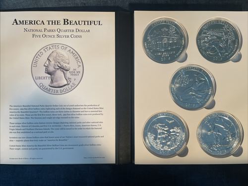 2016 America the Beautiful 5-Ounce Silver Coin Full Set 25 Oz .999 ...