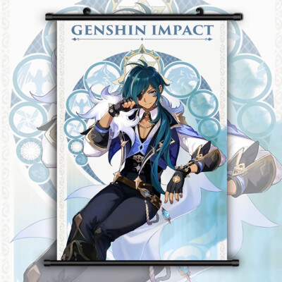 Genshin Impact Kaeya HD Banner Canva Wall Poster Scroll Room Decor ...