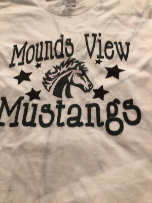 Mounds View Mustangs high school t shirt girls flaw tie dye size medium ...