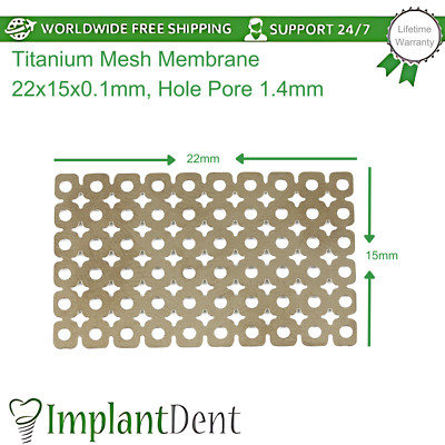 Dental GBR Titanium Mesh Membrane 22mmX15mm - Hole Pore 1.4mm | eBay