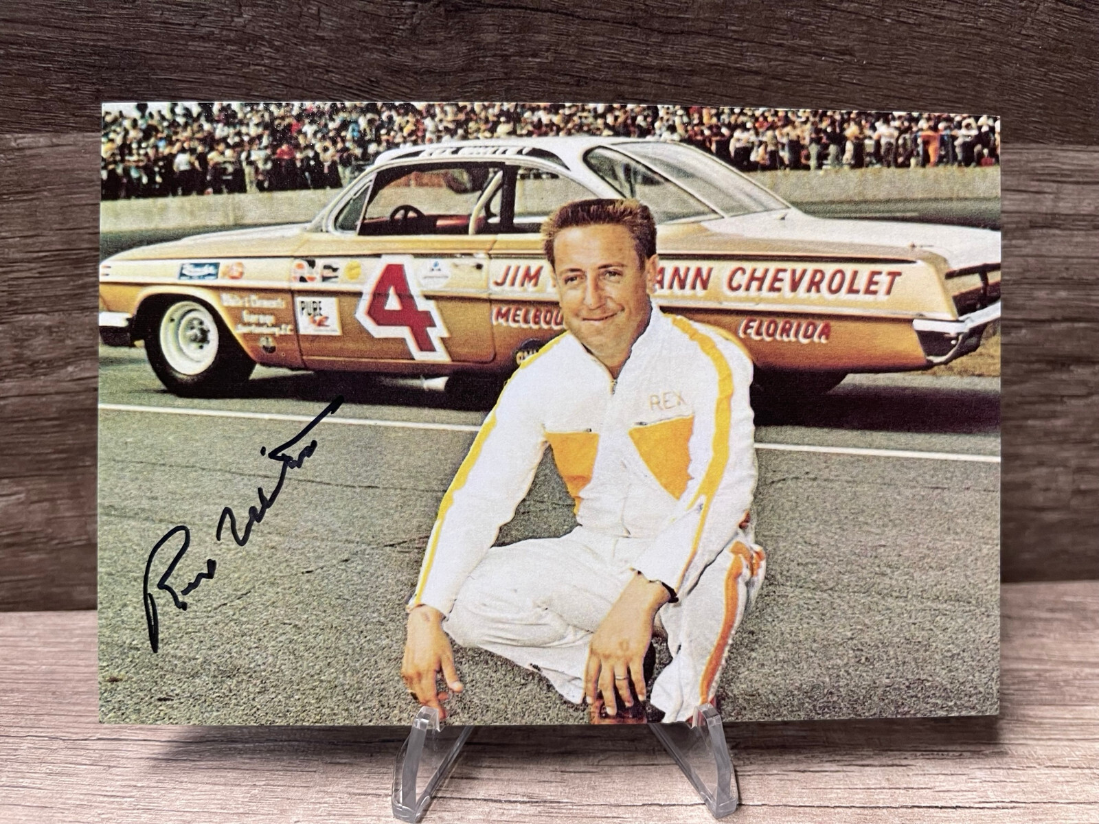 Rex White NASCAR Driver Hand Signed 4x6 Photo TC46-1954 | eBay