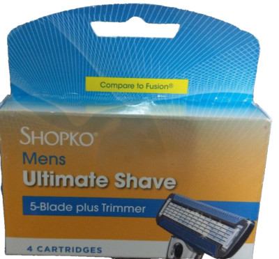 SHOPKO RAZOR 5-BLADE REFILL CARTRIDGES W/ TRIMMER COMPARE TO FUSION-1pk ...