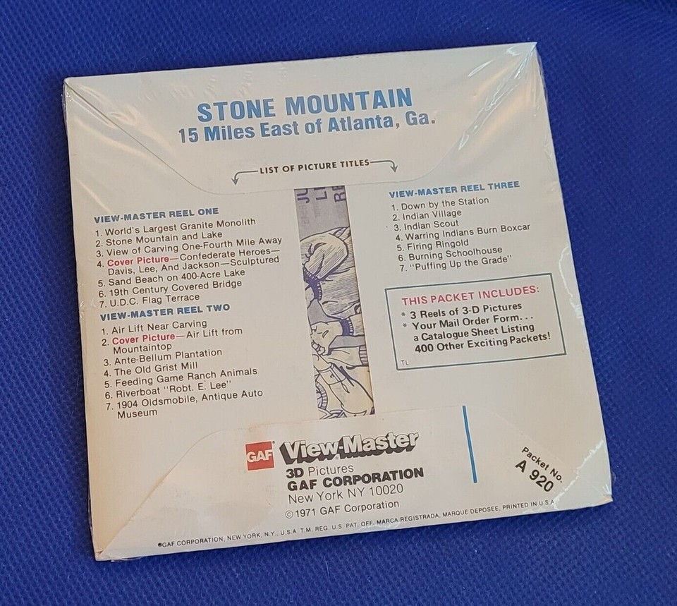 SEALED A920 Stone Mountain Granite Monolith Atlanta GA view-master ...