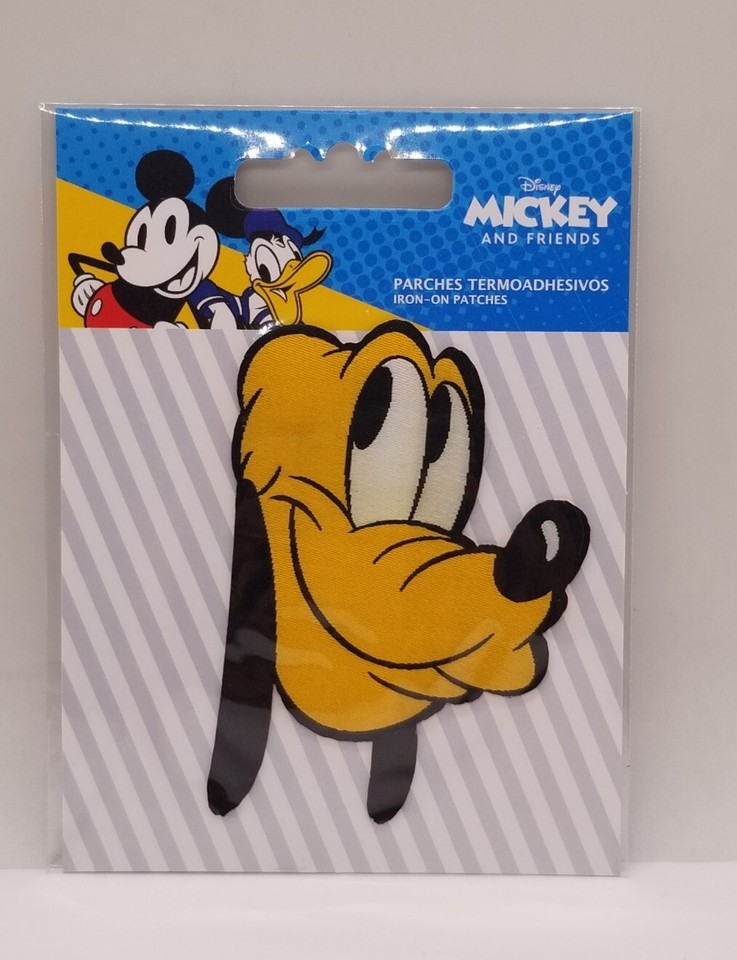 Disney Iron-On Patch: Pluto Head Looking Upward & Smiling New Free ...