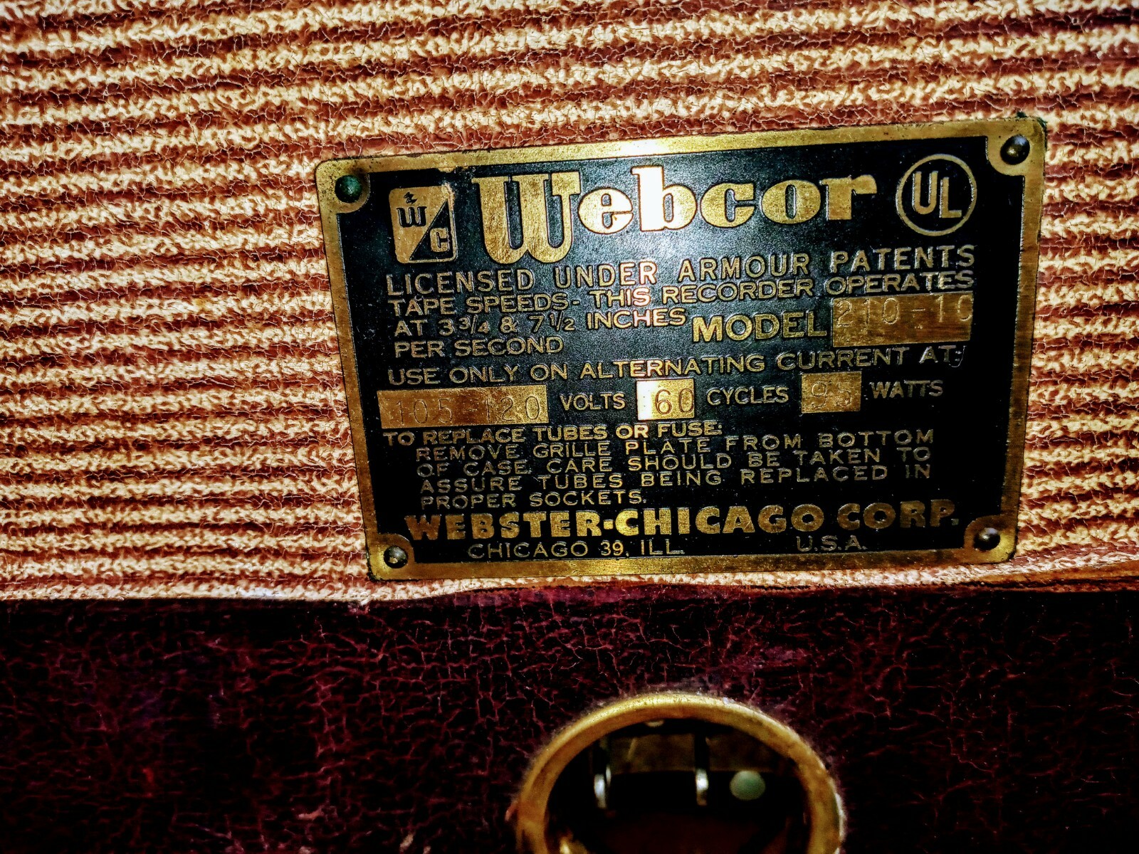 Vintage Webcor Model 210-10 Reel to Reel Player Recorder & Mic for sale ...