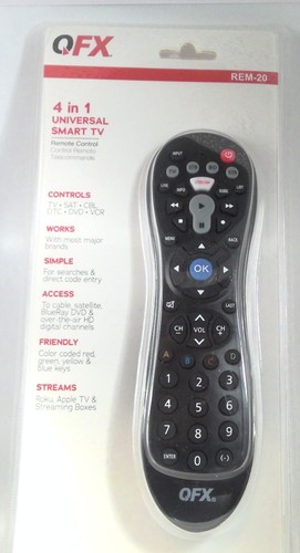 QFX Universal Remote 4 in 1 REM-20 Smart TV NIP | eBay