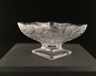 Indiana depression glass pineapple and floral pattern footed sherbet ...