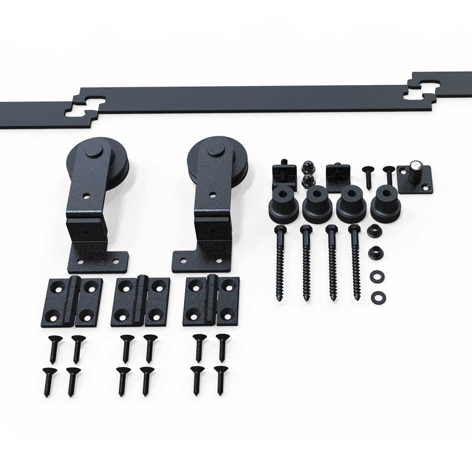 Top Mount3-9FT Bifold Sliding Barn Door Hardware Track Kit Modern for 2 ...