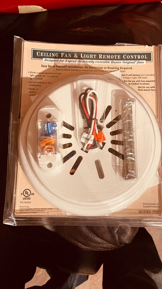 Hunter 27185 Universal Ceiling Fan & Light Remote Control Kit NEW ...