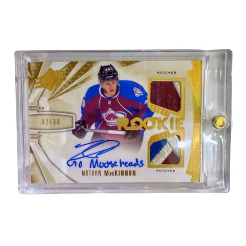 2013 SPX #209 NATHAN MACKINNON ROOKIE PATCH AUTO RPA RC UPPER DECK /30 ...