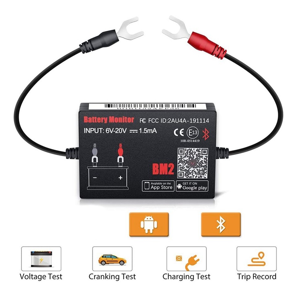 Bluetooth BM2 12V Battery Monitor Car Battery Analyzer Test Battery8812 ...