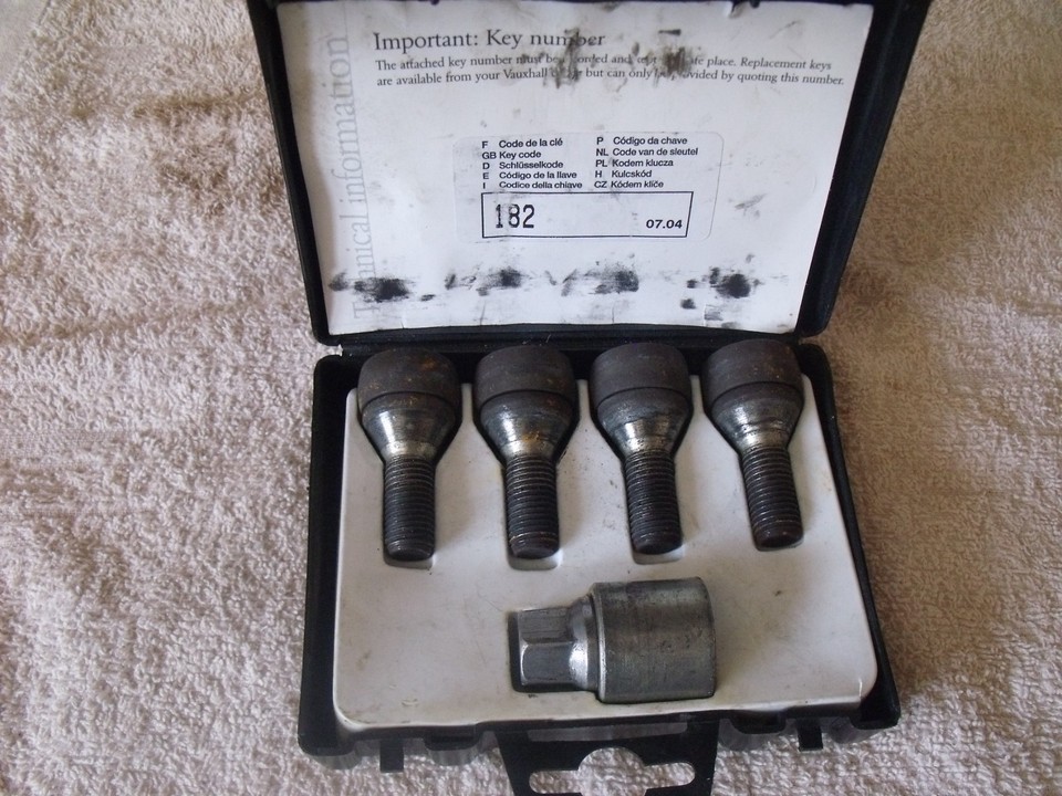 Genuine Vauxhall Locking Security Wheel Bolts / Nuts. No. 182. | eBay UK