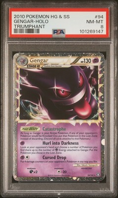 Gengar Prime Holo PSA 8 Ultra Rare 94/102 Heart Gold & Soul Silver ...