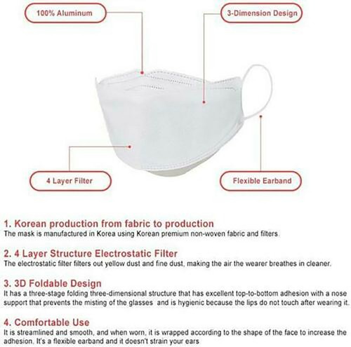 30 Pcs Kf94 Face Mask Made in Korea Medical Respirator Protective ...